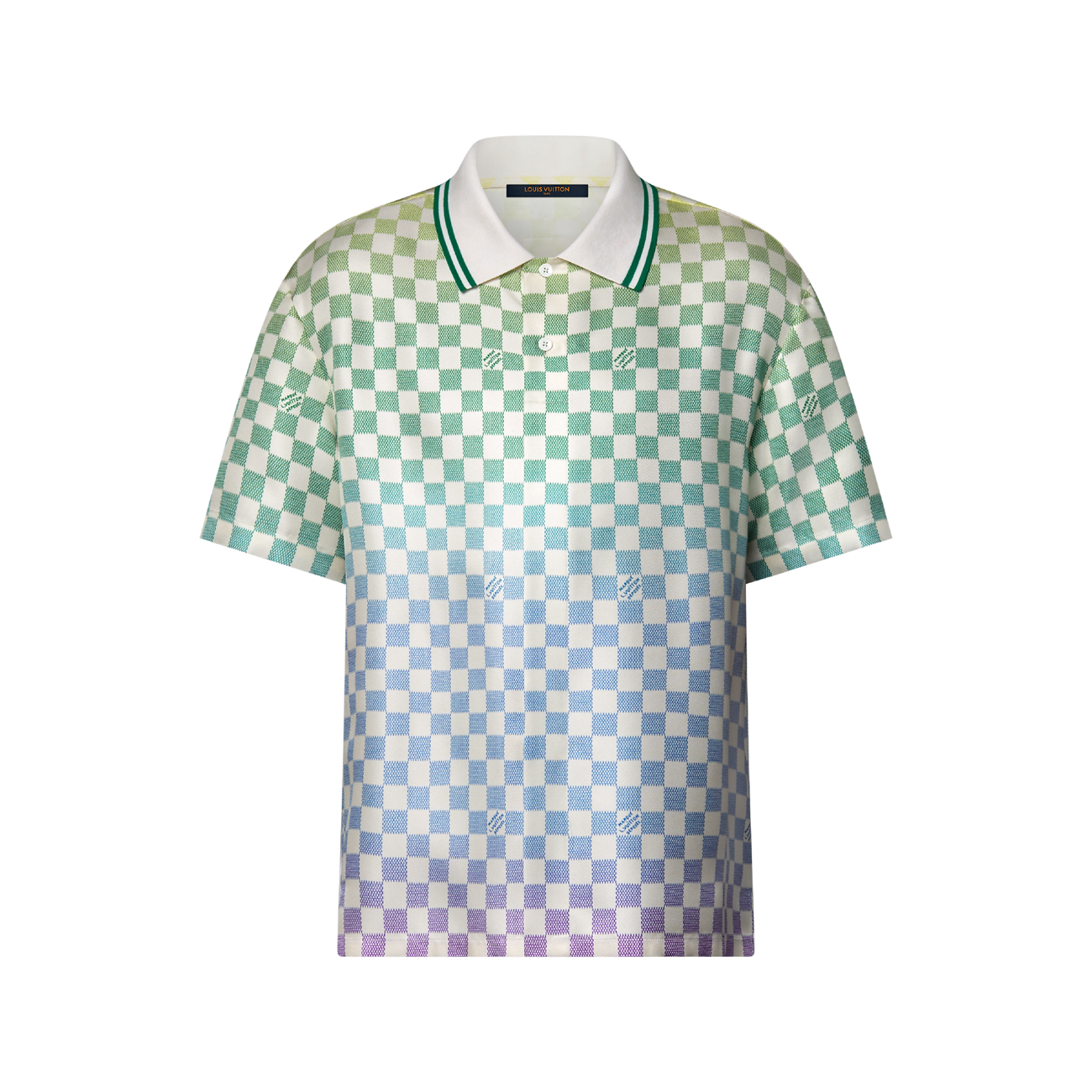 Damier Gradient Printed Silk Polo Shirt - Ready-to-Wear | LOUIS VUITTON