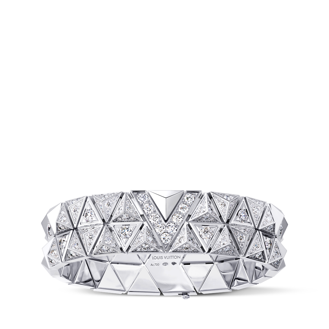 Pure V Two-Row Bracelet, White Gold and Diamonds - Categories | LOUIS ...
